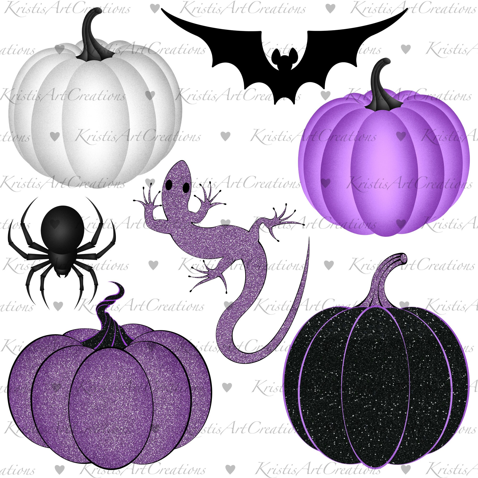 Purple Pumpkins Clipart Halloween Clipart boo Clipart - Etsy