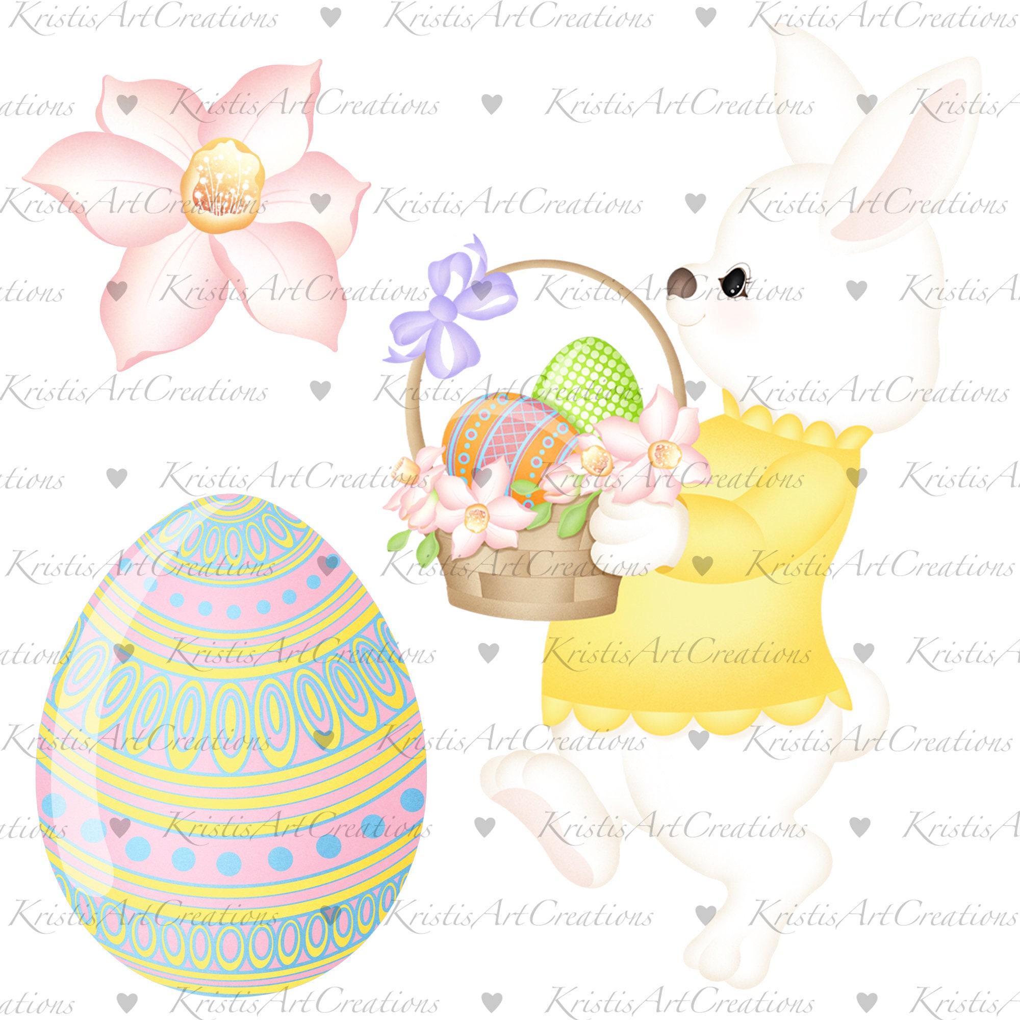 Happy Easter Bunnies Clipart, Happy Easter Clipart, Easter Clipart ...