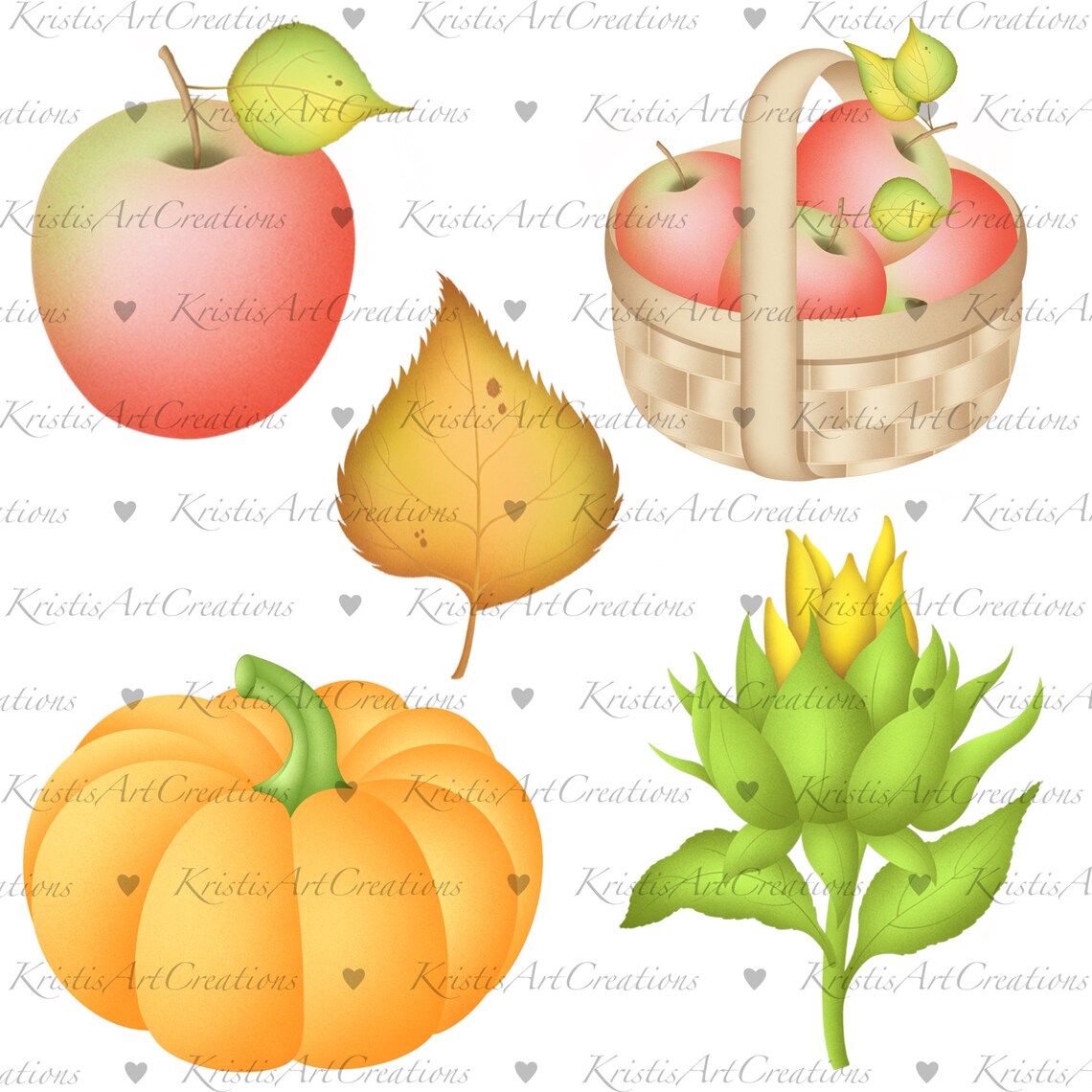 Fall Garden Clipart Fall Clipart Autumn Clipart Pampkin - Etsy