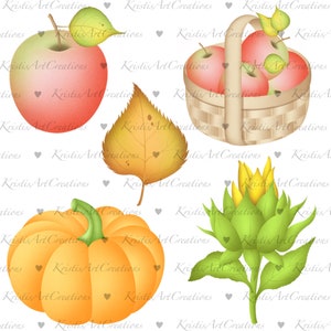Fall Garden Clipart, Fall Clipart, Autumn Clipart, Pampkin Clipart ...