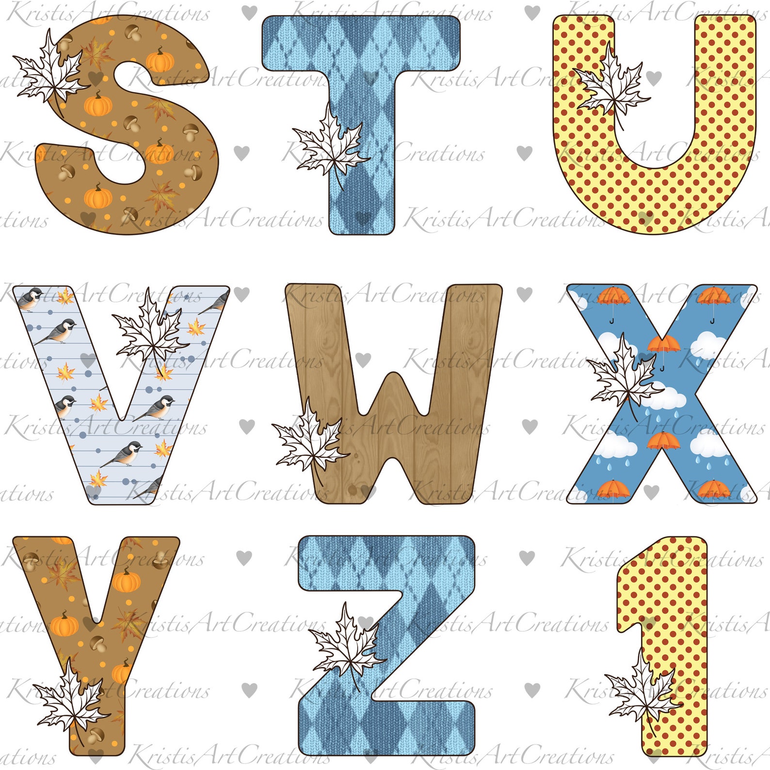 Autumn Alphabet Clipart, Fall Alphabet Clipart, Letters, Numbers, Fall ...