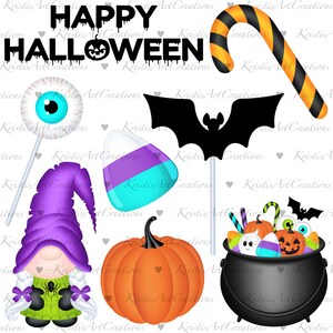 Happy Halloween Clipart, Halloween Clipart, Gnomes, Pumpkin Clipart ...