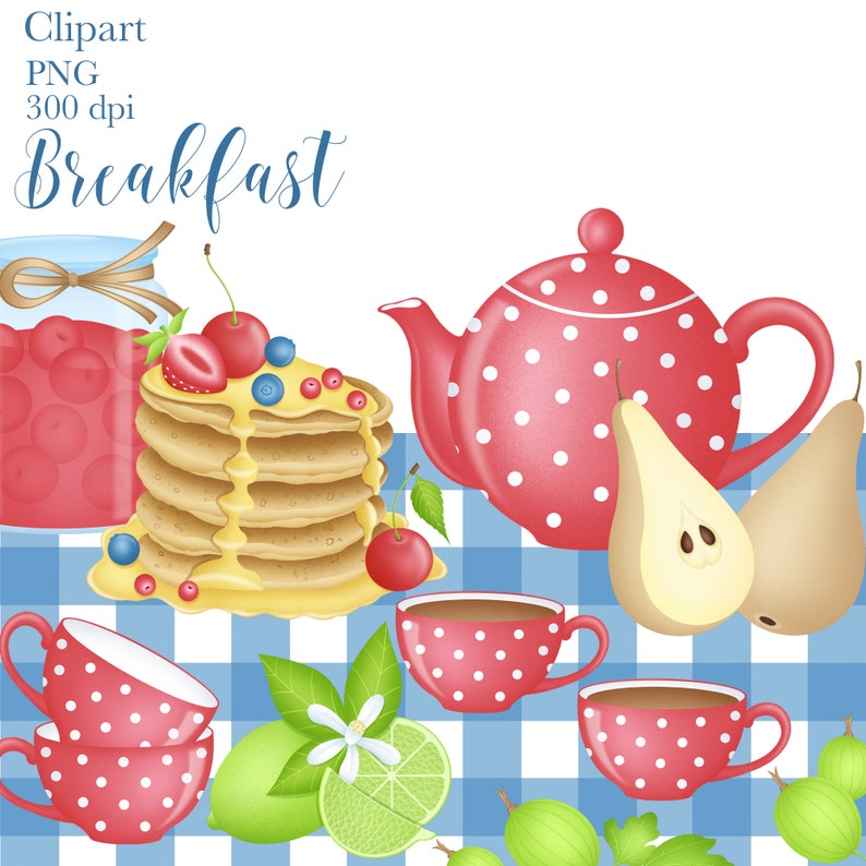 Breakfast Digital Clipart, Breakfast Clipart, Food Clipart, Pancakes ...