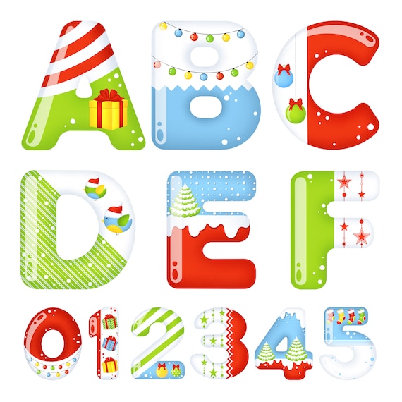 Christmas Alphabet Alphabet Clipart Christmas Letters - Etsy