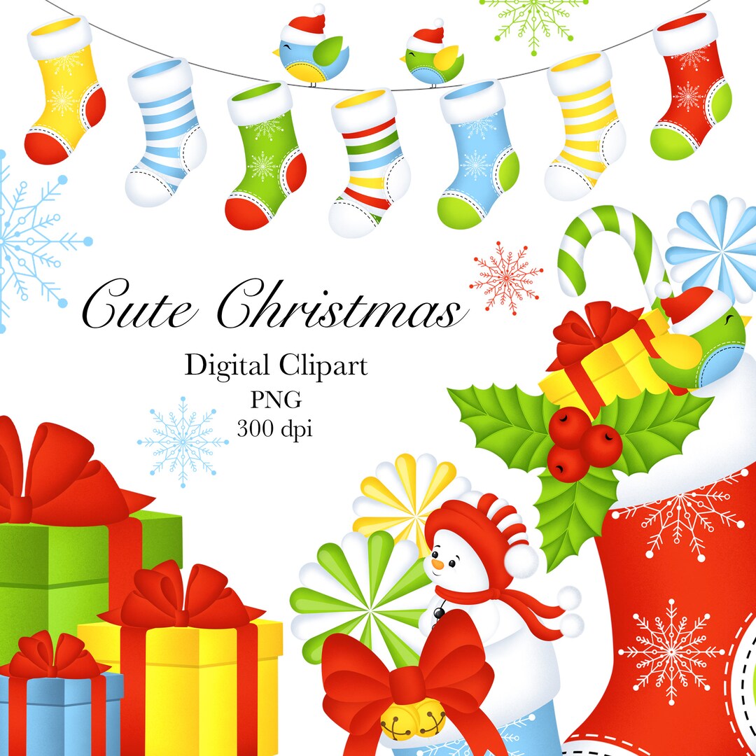 Cute Christmas Clipart, Merry Christmas, Christmas Socks, Christmas ...
