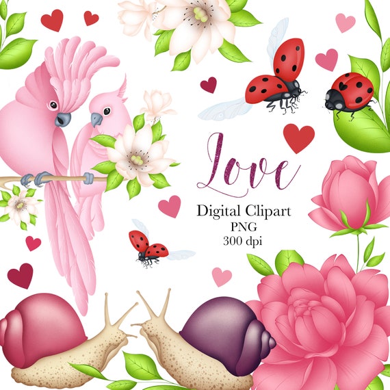 Love Story Clipart Love Clipart Valentines Day Clipart | Etsy