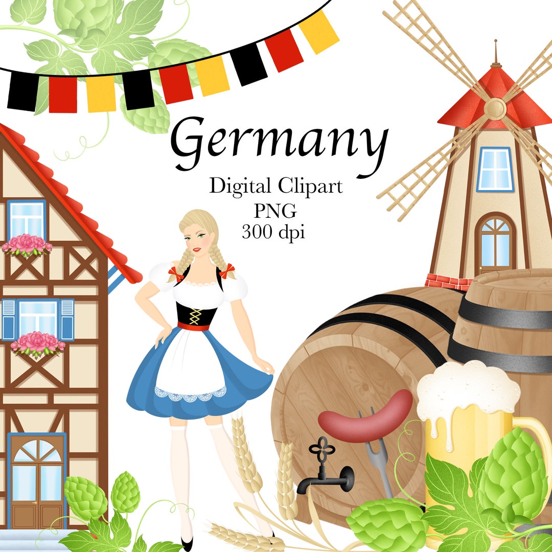Germany Clipart, Germany Digital Clipart, Travel Clipart, Beer Clipart ...