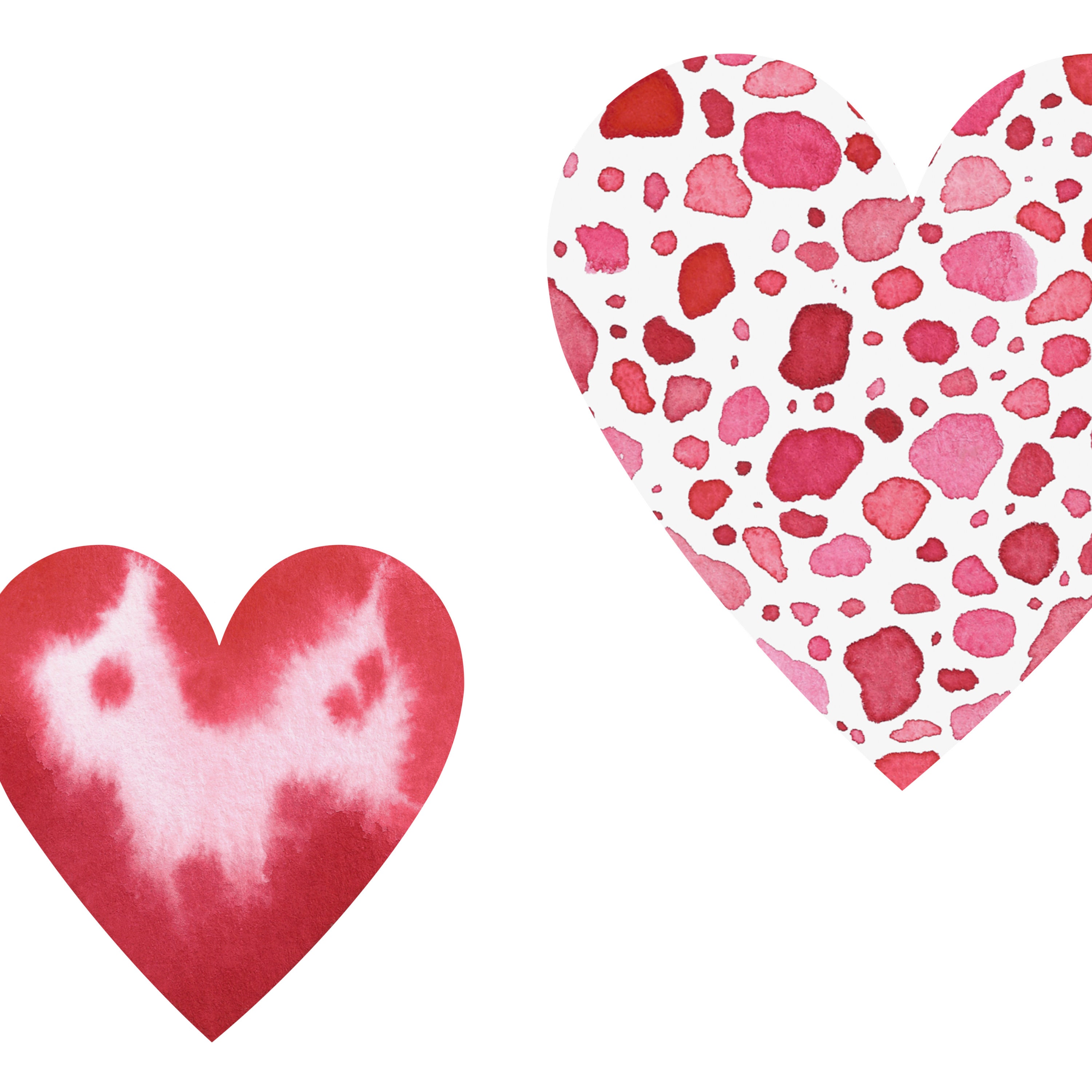 Watercolor Hearts Clipart, Valentine's Day Clipart, Hearts Clipart, Red ...