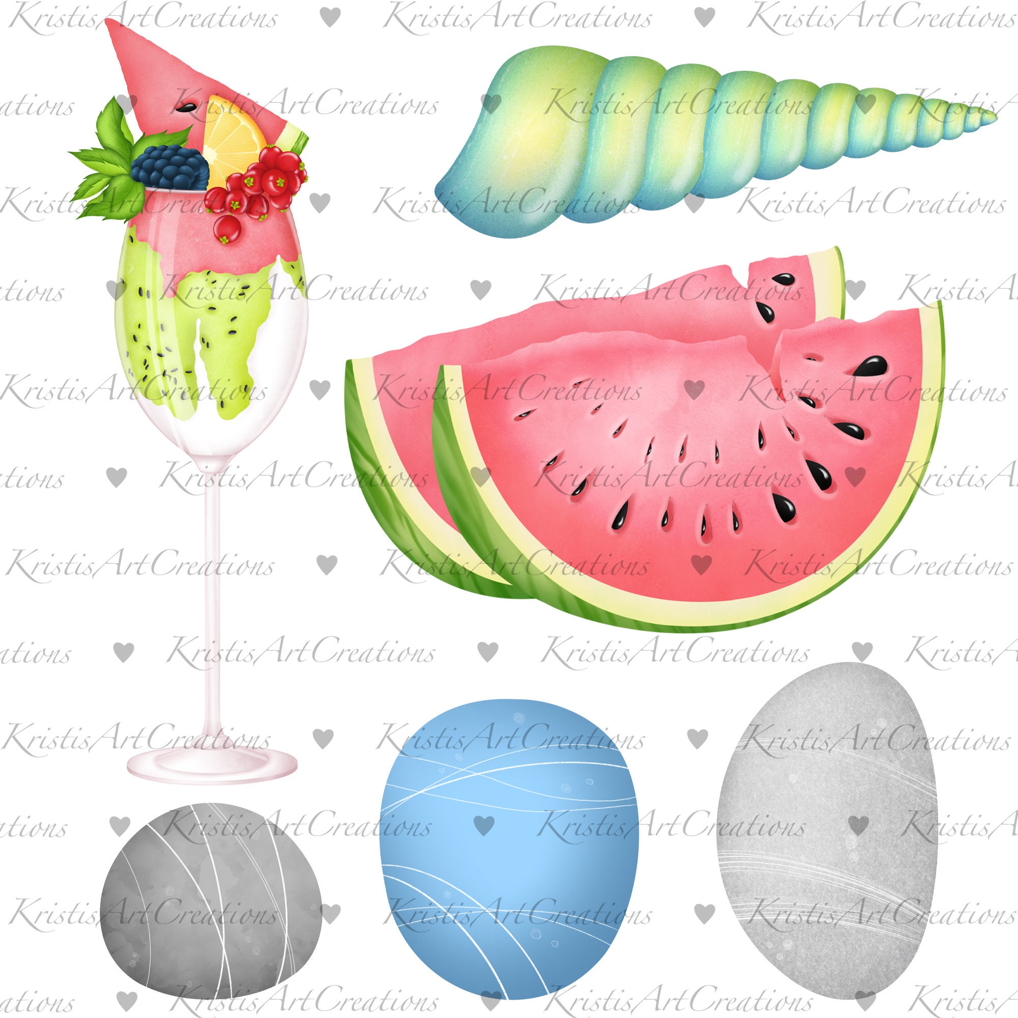 Summer Clipart Cocktail Clipart Fruits Clipart Summer Party - Etsy