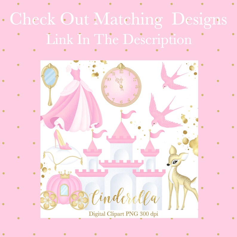 Cinderella Clipart, Castle Clipart, Pink and White Clipart, Silver ...