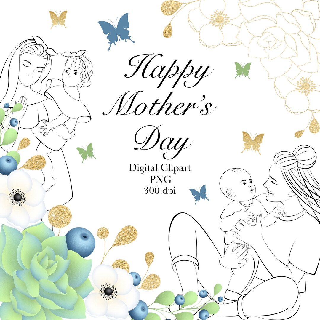 Mothers Day Clipart, Floral Clipart, Flowers Clipart, Mothers Day ...