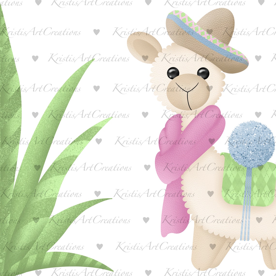 Llama Clipart Sale, Cactus Clipart, Llama Cactus Clipart, Clipart ...