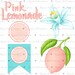 Pink Lemonade Clipart, Lemon Clipart, Summer, Pink Clipart, Summer ...