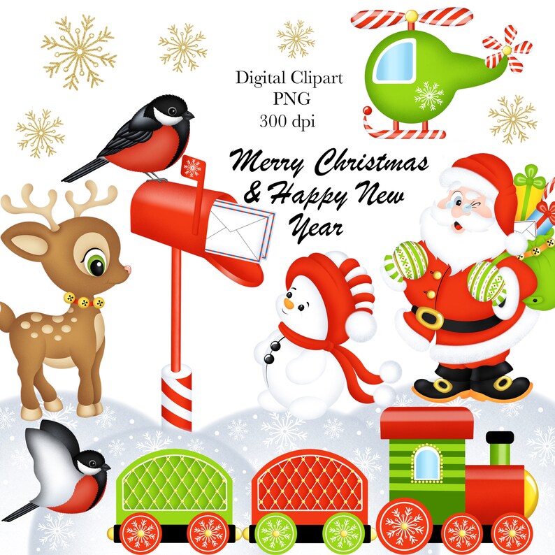 Christmas Clipart, New Year Clipart, Digital Clipart, Santa Claus ...