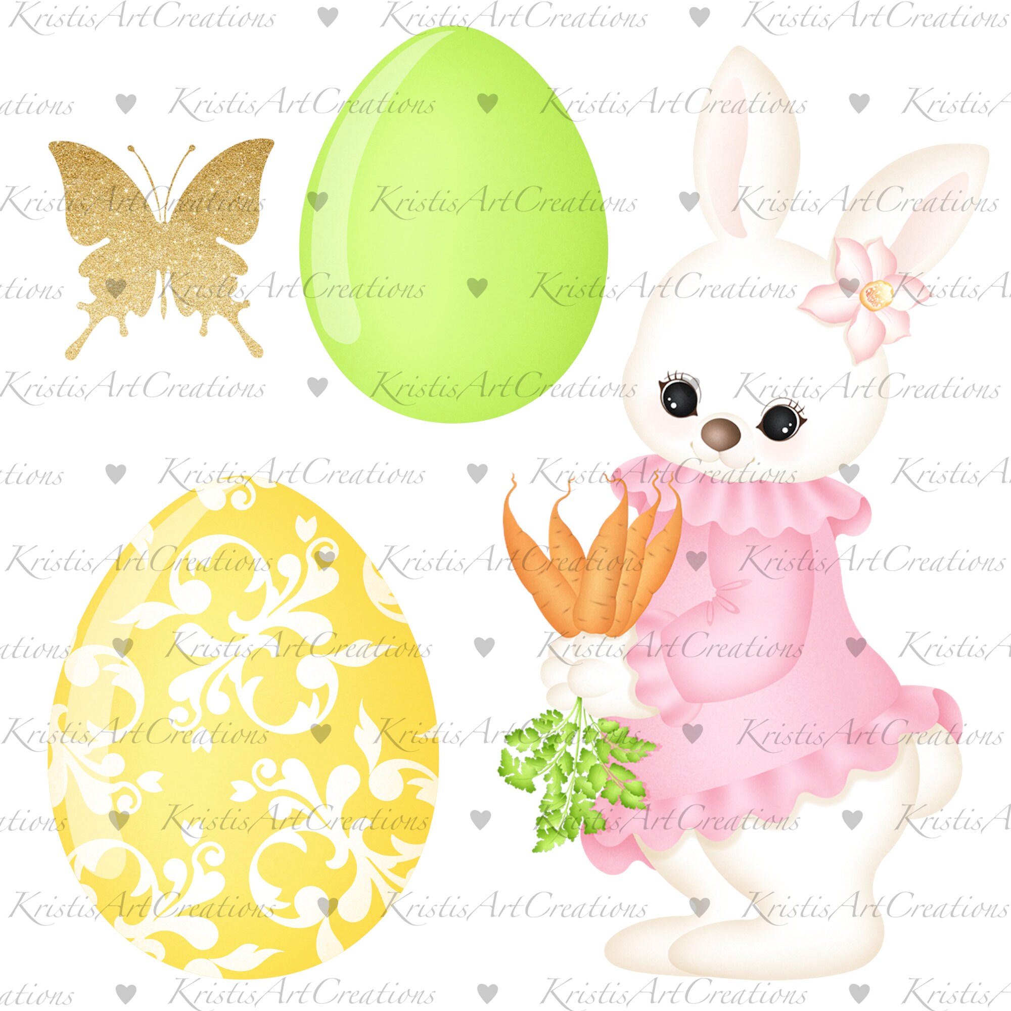 Happy Easter Bunnies Clipart, Happy Easter Clipart, Easter Clipart ...