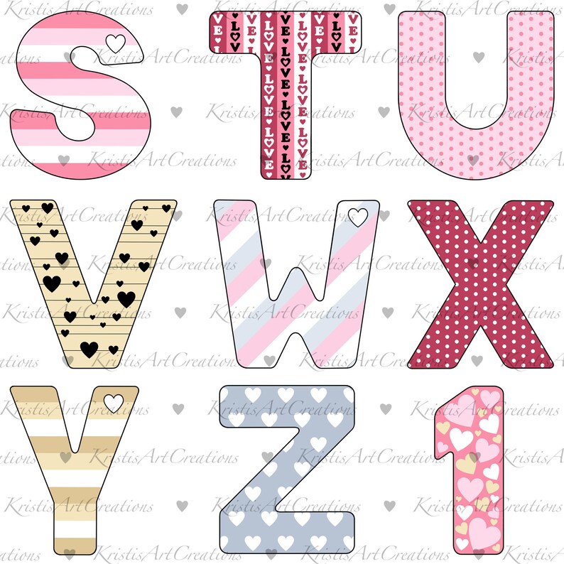 Valentine's Day Alphabet Clipart, Gnomes Alphabet, Pinkclipart, Love ...