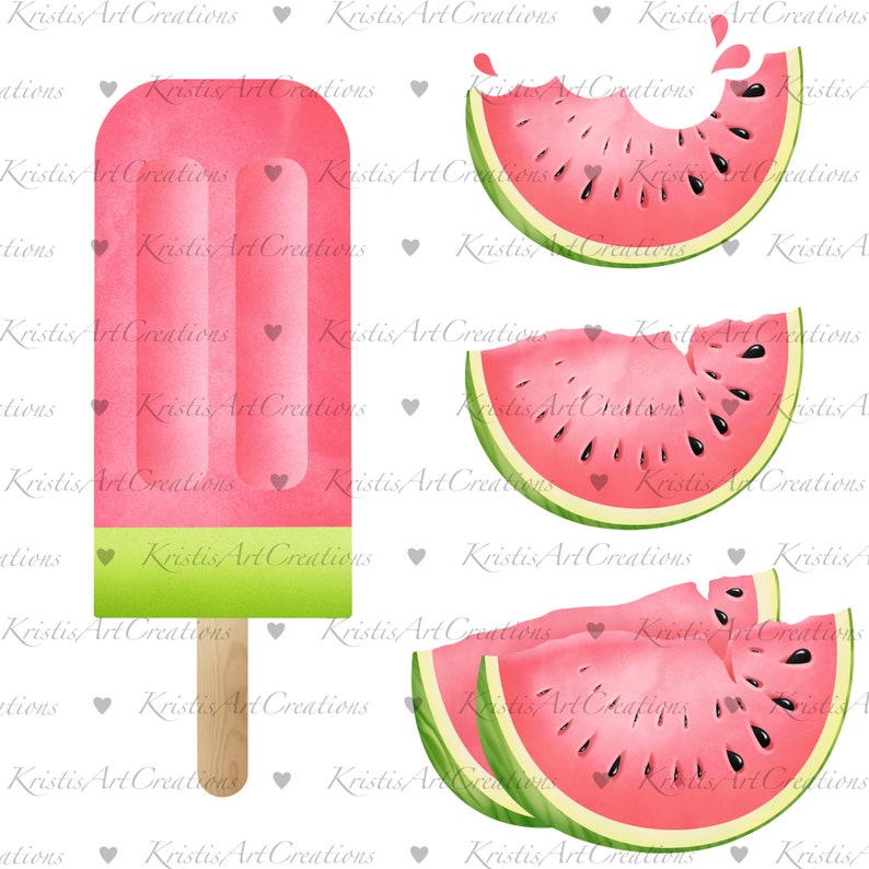 Watermelon Clipart, Watermelon Party Clipart, Summer Clipart, Red ...