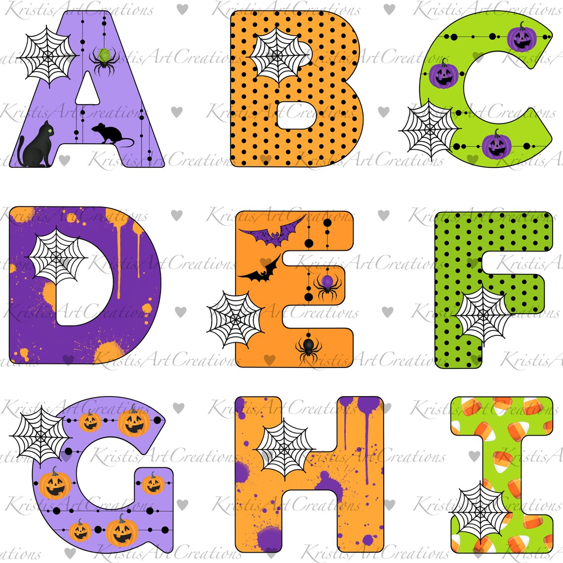 Halloween Alphabet Clipart, Halloween Numbers Clipart, Halloween ...
