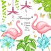 Flamingo Clipart, Tropic Clipart, Floral Clipart, Flowers Clipart ...