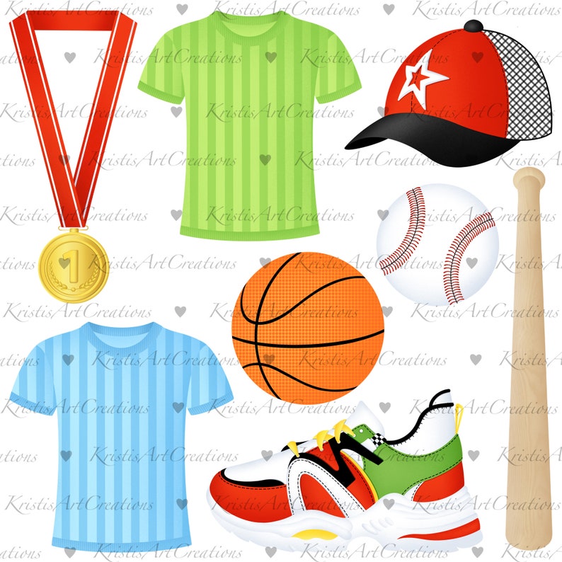 Sport Clipart, Sport Digital Clipart, Basketball Clipart, Baseball ...