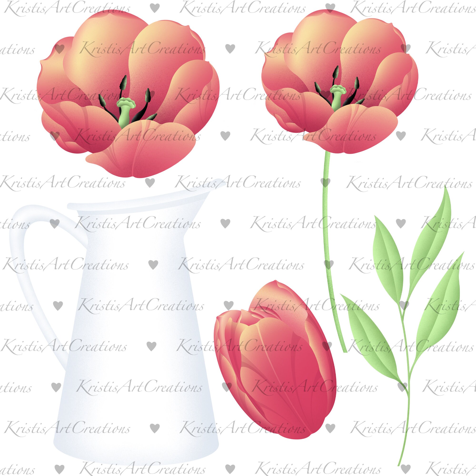 Tulips Clipart Mother's Day Clipart Floral Clipart - Etsy