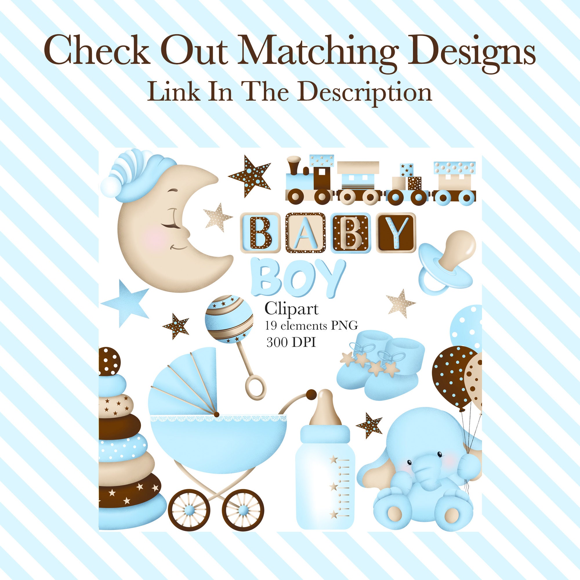 Baby Boy Clipart, Baby Digital Clipart, Baby Shower Clipart, 1st ...