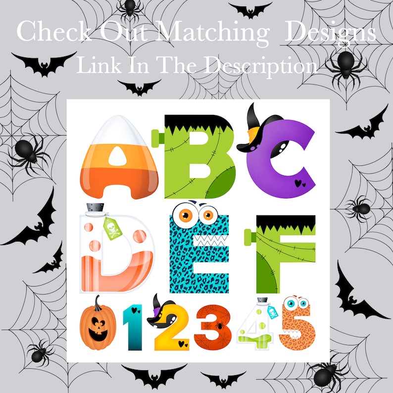 Halloween Alphabet Clipart, Halloween Numbers Clipart, Halloween ...