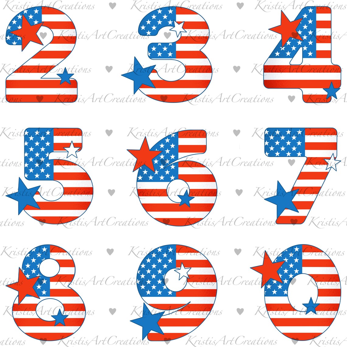 Independence Day Alphabet Clipart, Letters, Numbers, 4th of July ...