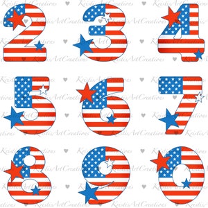 Independence Day Alphabet Clipart, Letters, Numbers, 4th of July ...