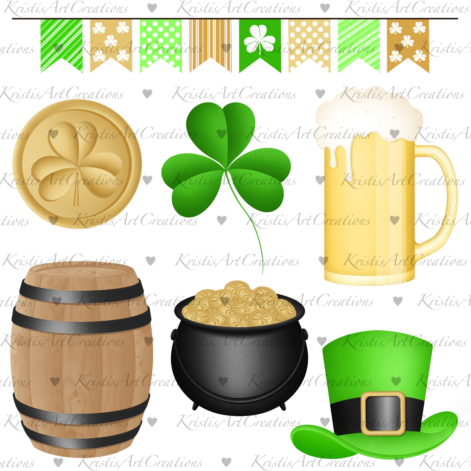 St.patrick's Day Clipart, Happy St.patrick's Day, Clover Clipart, Pot O ...