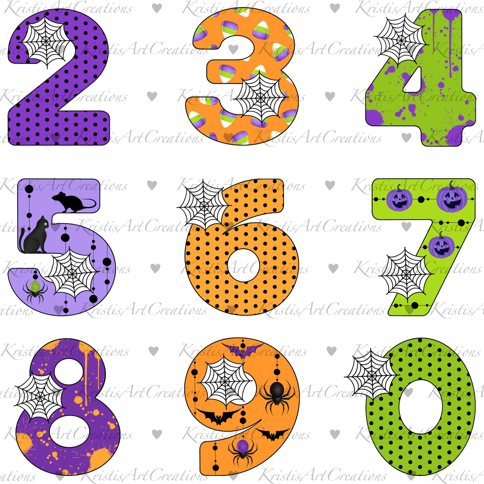 Halloween Alphabet Clipart, Halloween Numbers Clipart, Halloween ...