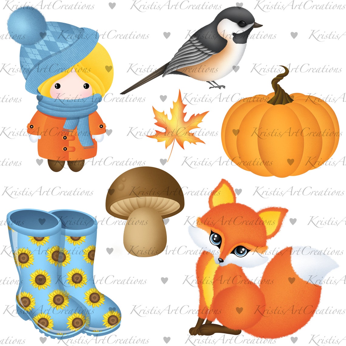 Fall Mood Clipart Fall Clipart Autumn Fall Leaves Clipart - Etsy