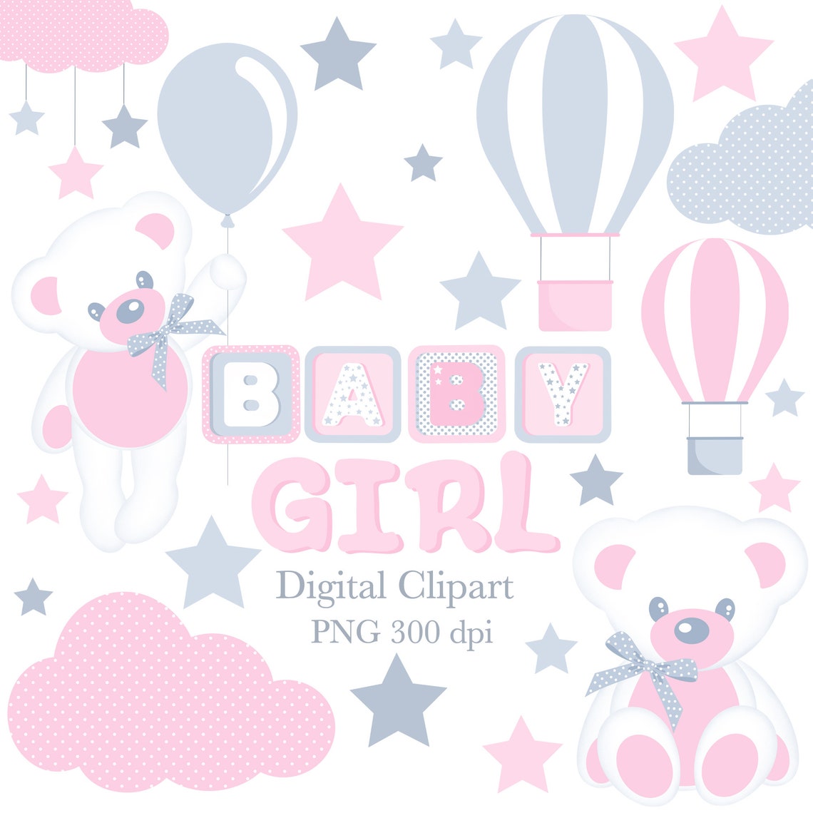 Taddy Bear Cute Clipar Baby Girl Clipart Baby Clipart Baby - Etsy
