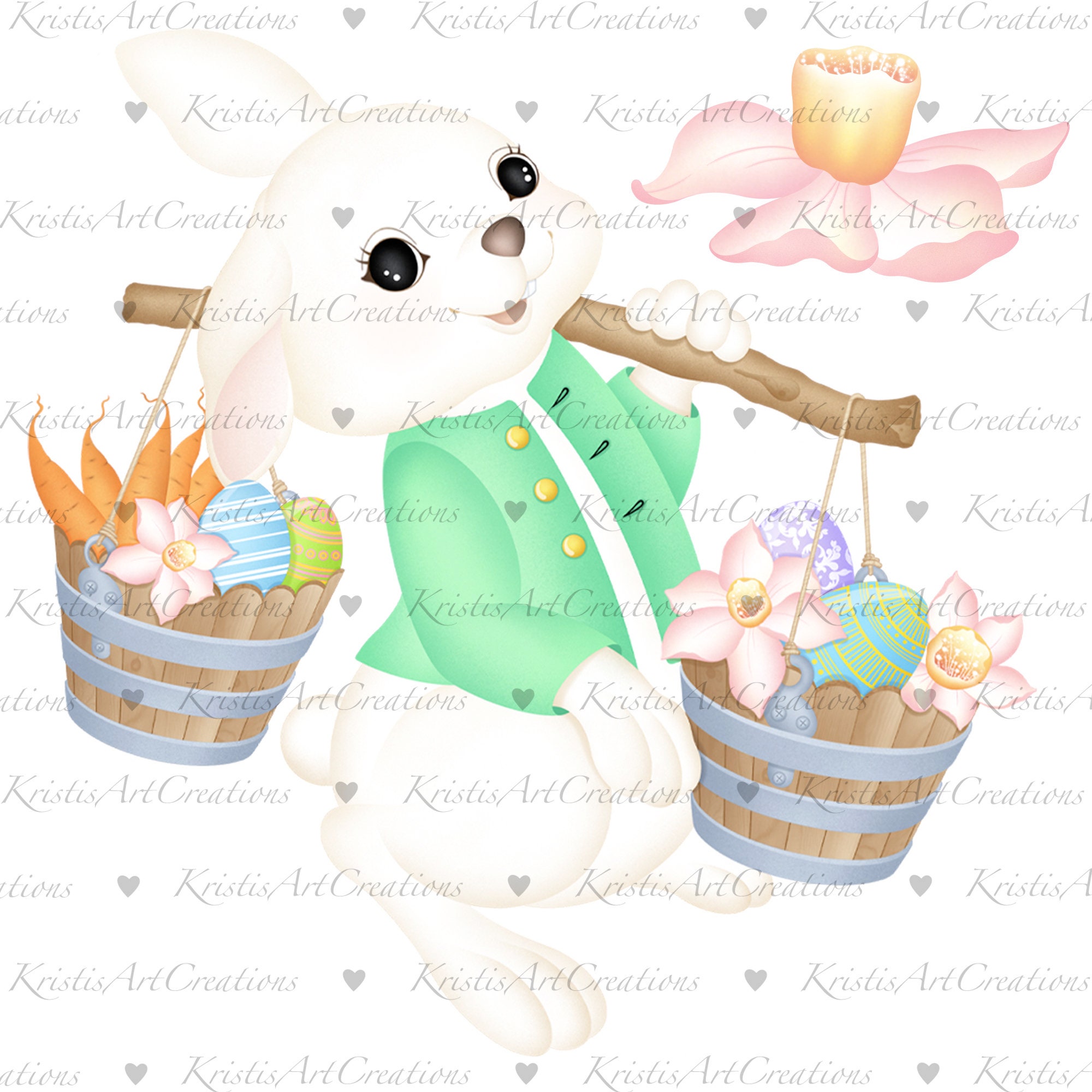 Happy Easter Bunnies Clipart, Happy Easter Clipart, Easter Clipart ...