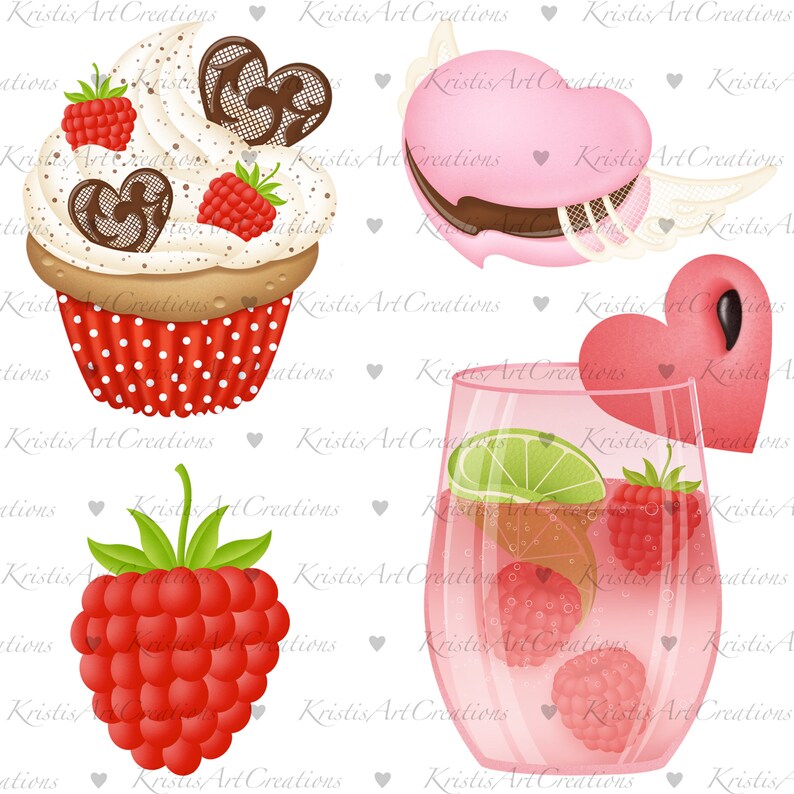 Sweet Valentines Day Clipart PNG, Raspberry Clipart, Love Digital ...