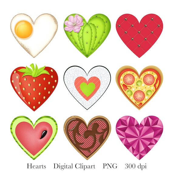 Hearts Clipart Valentine's Day Clipart Digital Clipart | Etsy