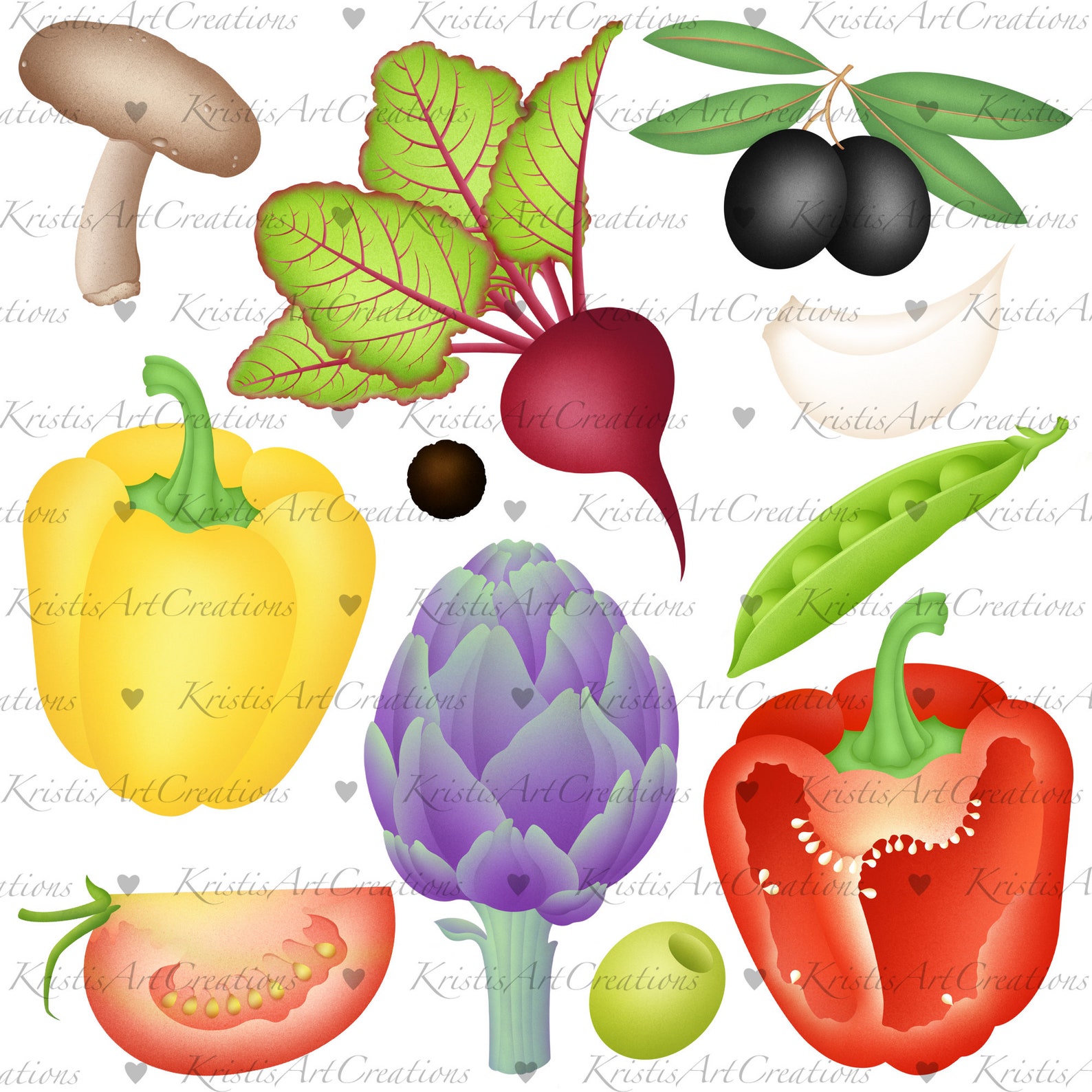 Vegetables Clipart, Food Clipart, Multicolor Clipart, Salad Clipart ...