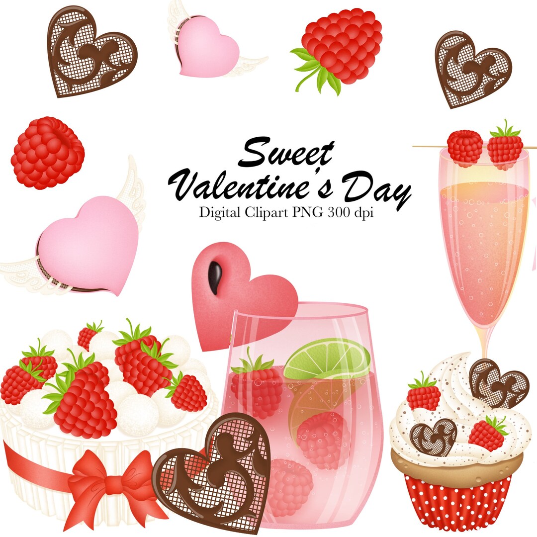 Sweet Valentines Day Clipart PNG, Raspberry Clipart, Love Digital ...