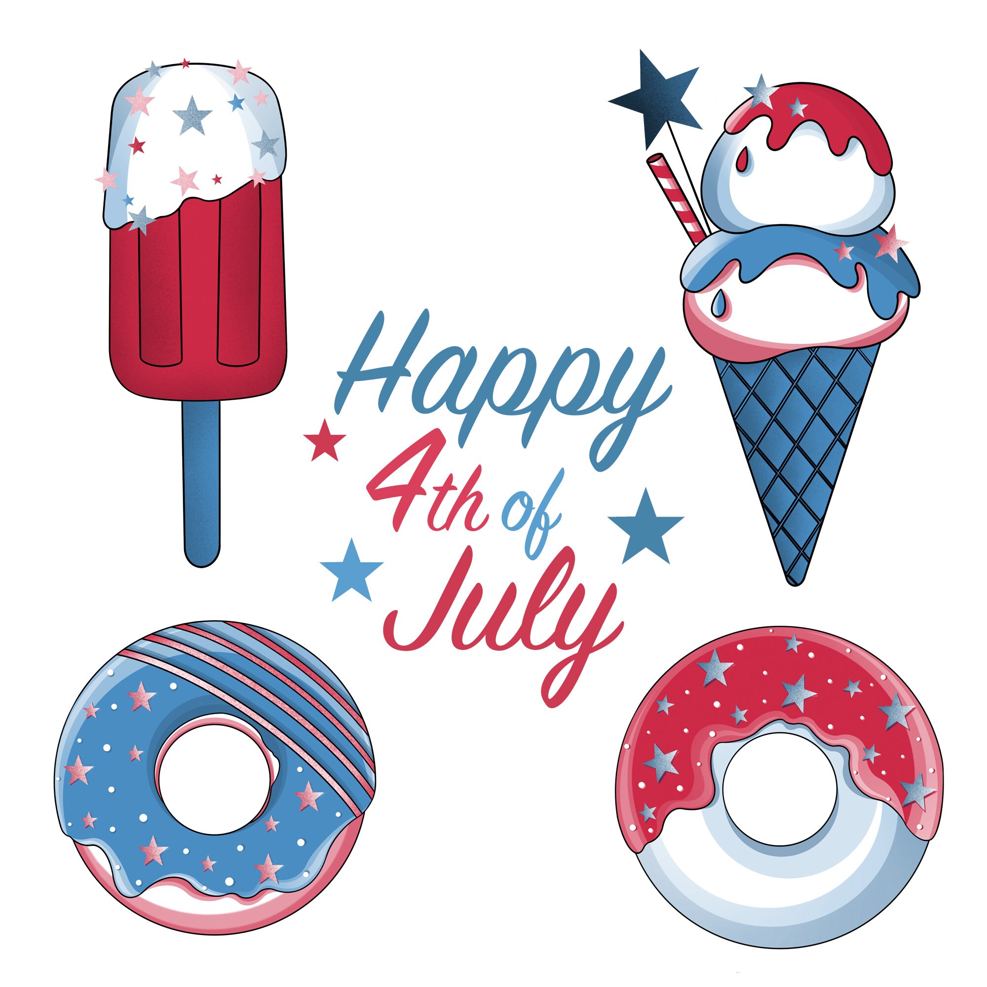 4th of July Clipart, USA Clipart, Digital Clipart, Independence Day ...