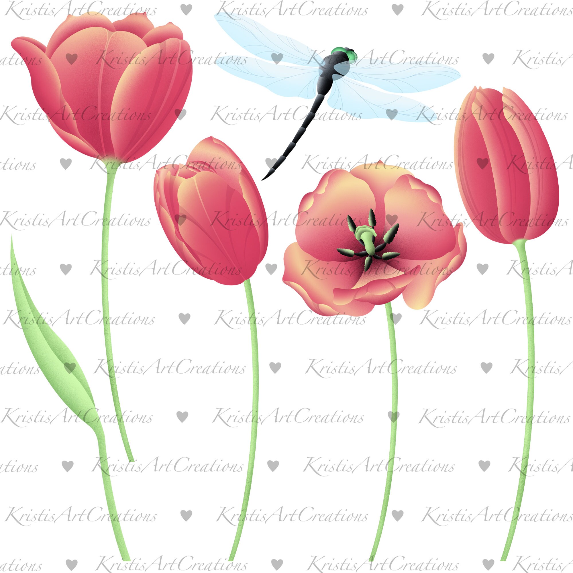 Tulips Clipart, Mother's Day Clipart, Floral Clipart, Flowers Clipart ...
