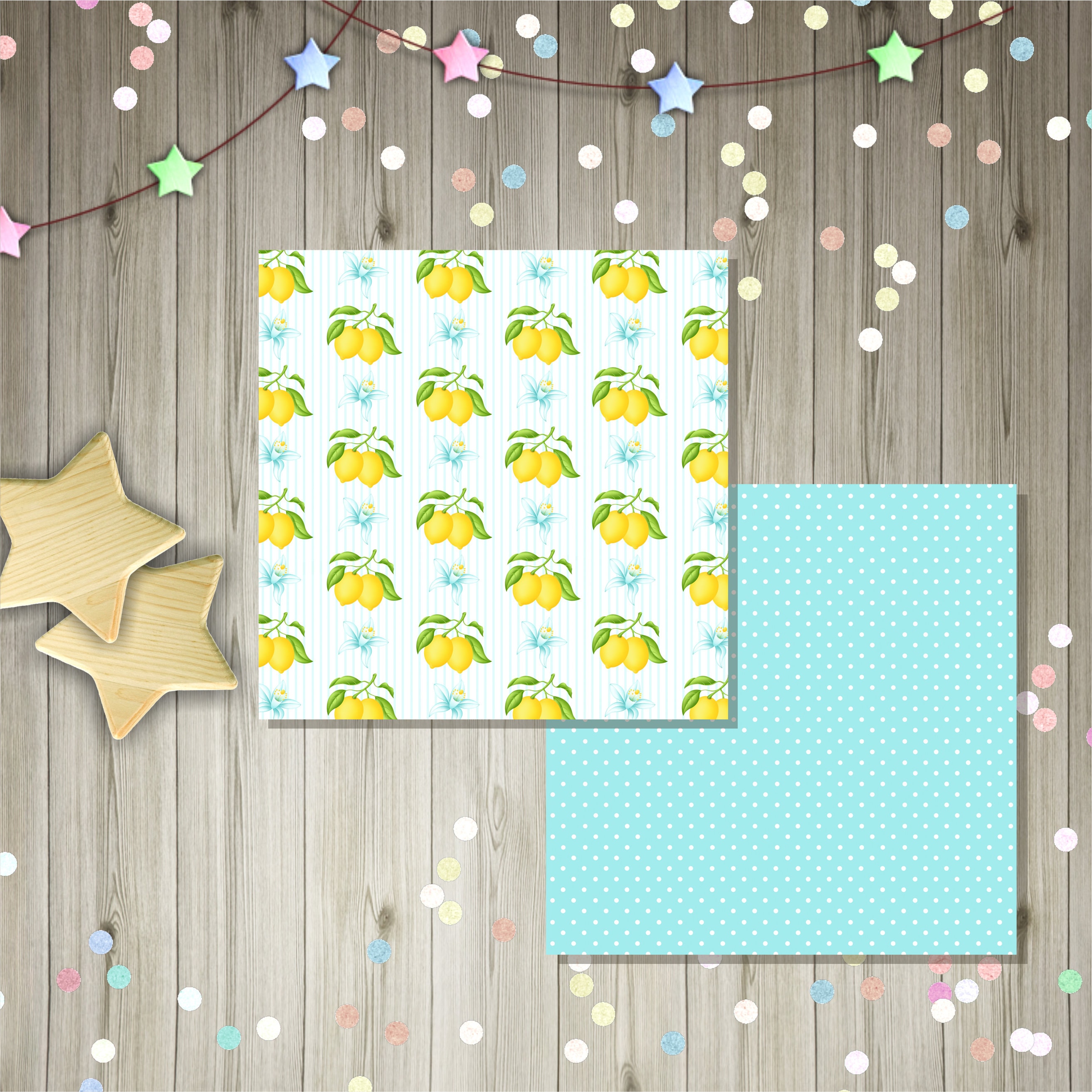 Lemon Seamless Pattern, Floral Pattern, Lemons and Flowers, Green and ...