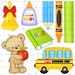 Back to School Clipart, Teddy Bear School Clipart, Multicolor, School ...