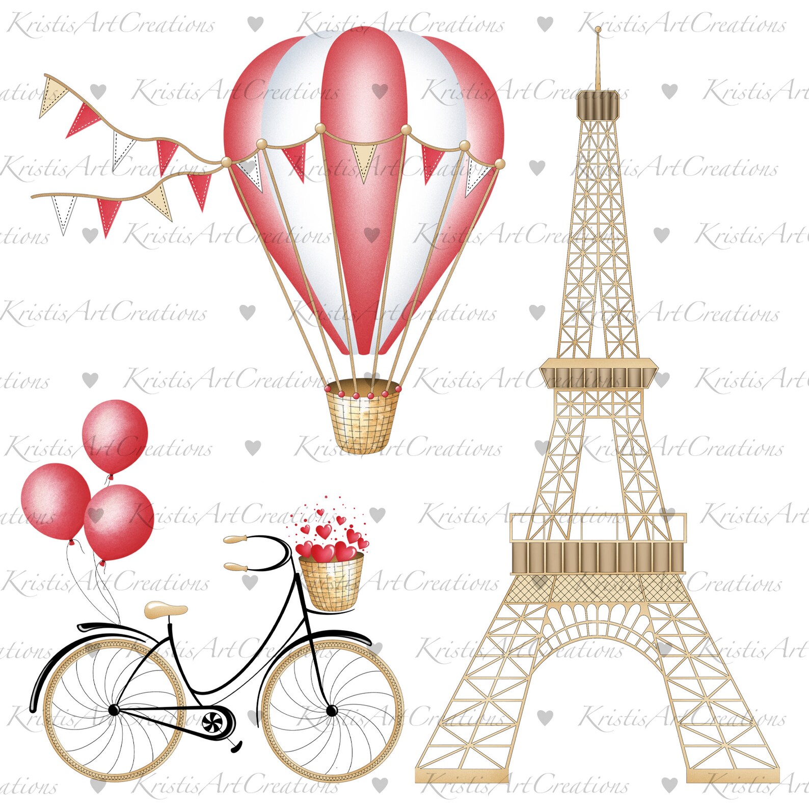 Watercolor Paris Clipart Travel Clipart Romantic Clipart - Etsy