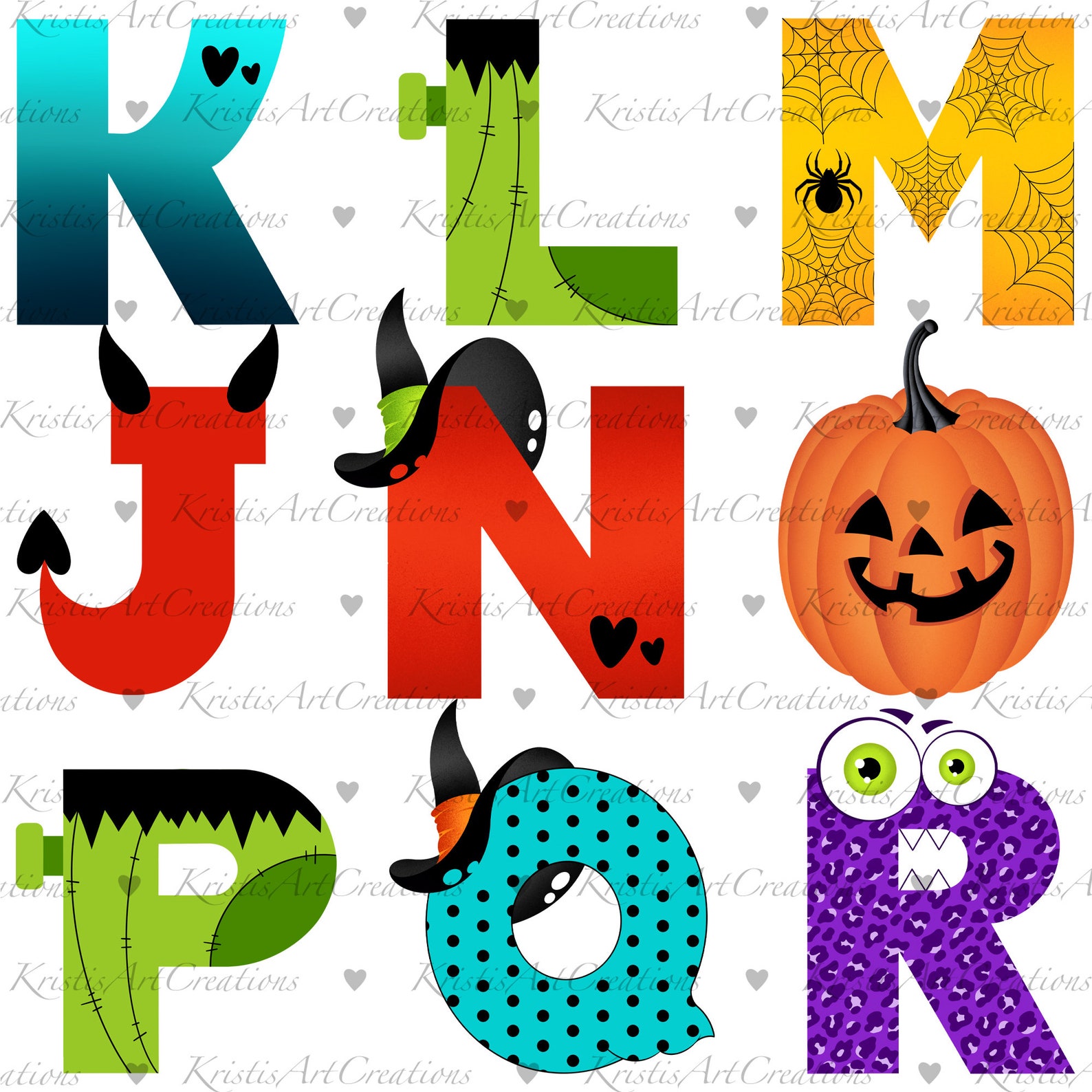 Halloween Alphabet Clipart, Halloween Numbers Clipart, Halloween ...