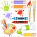 Art Class Clipart, Back to School Clipart, Drawing Suplies, Multicolor ...