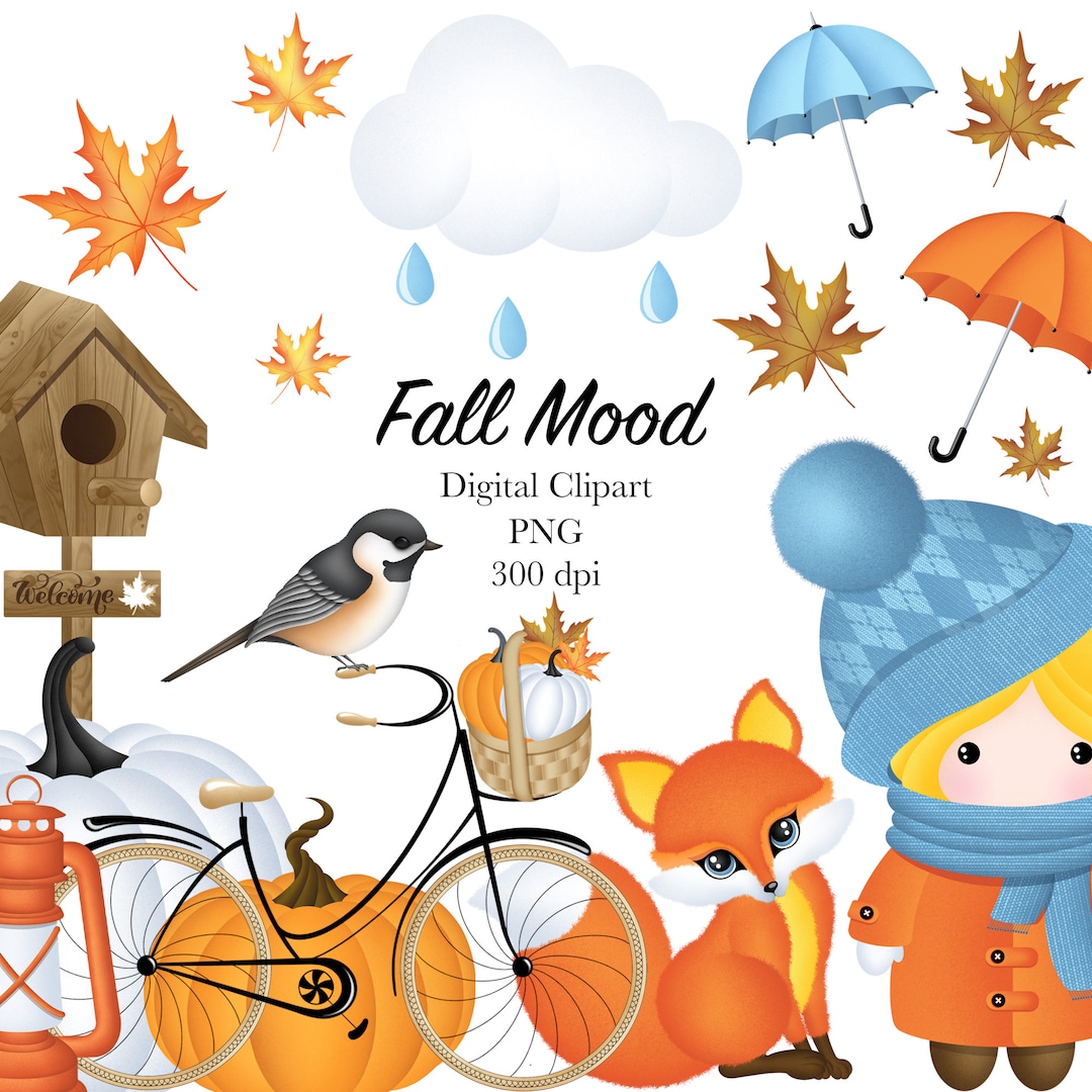Fall Mood Clipart, Fall Clipart, Autumn, Fall Leaves Clipart, Pumpkin ...