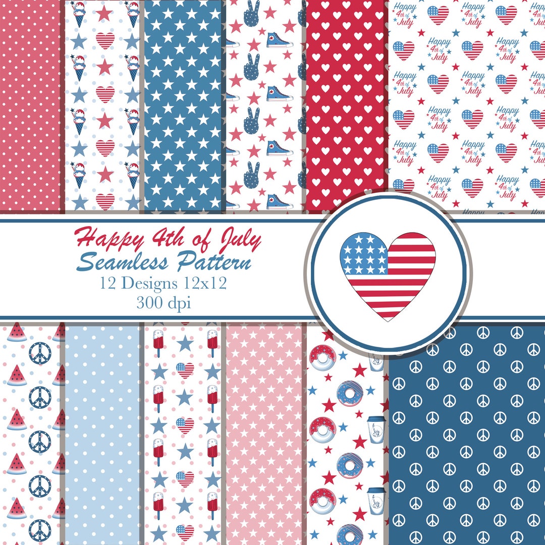 Independence Day Paper Pack, 4th of July Pattern, Happy 4th of July ...
