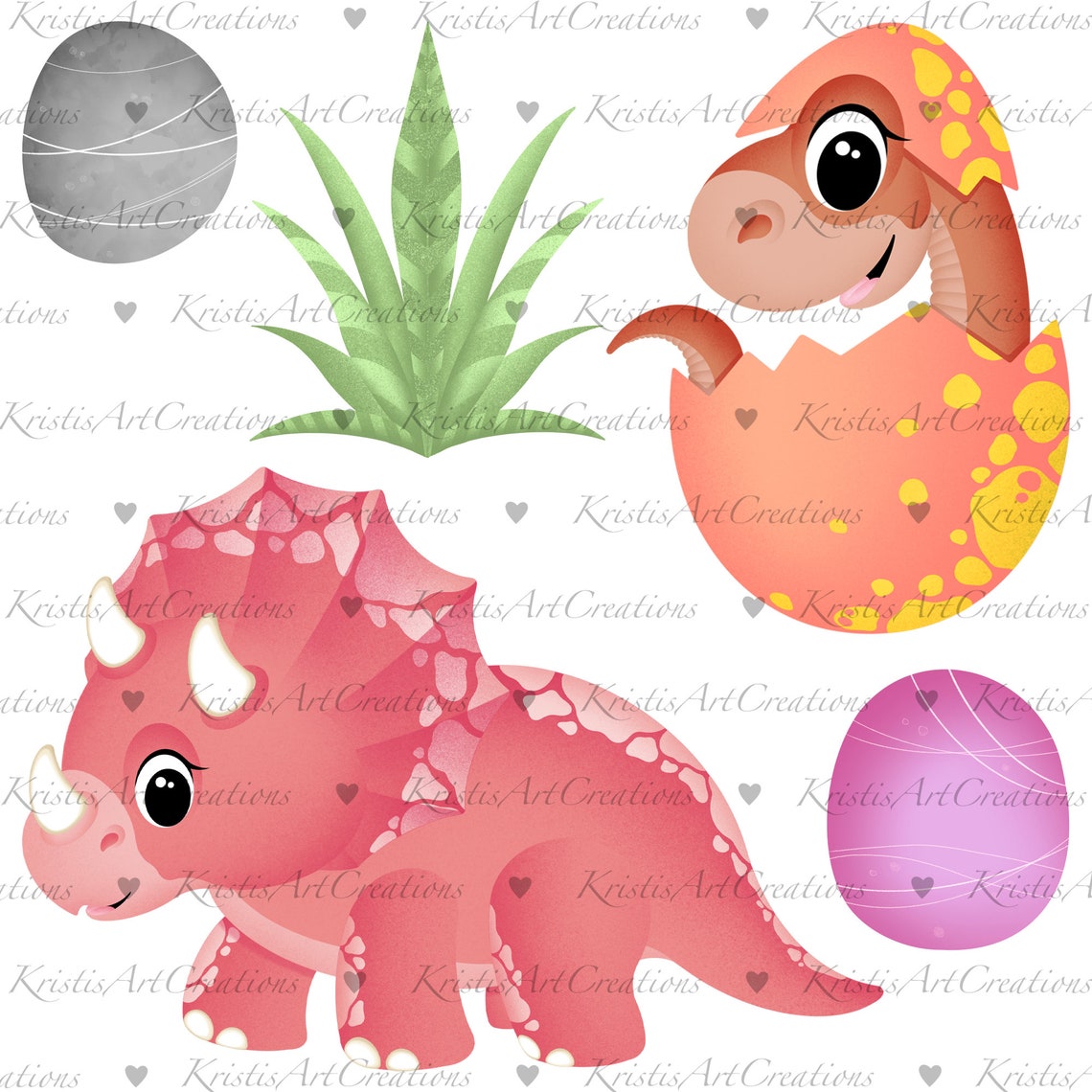 Dinosaur Clipart, Dino Clipart, Dino Girls Clipart, 1st Birthday ...