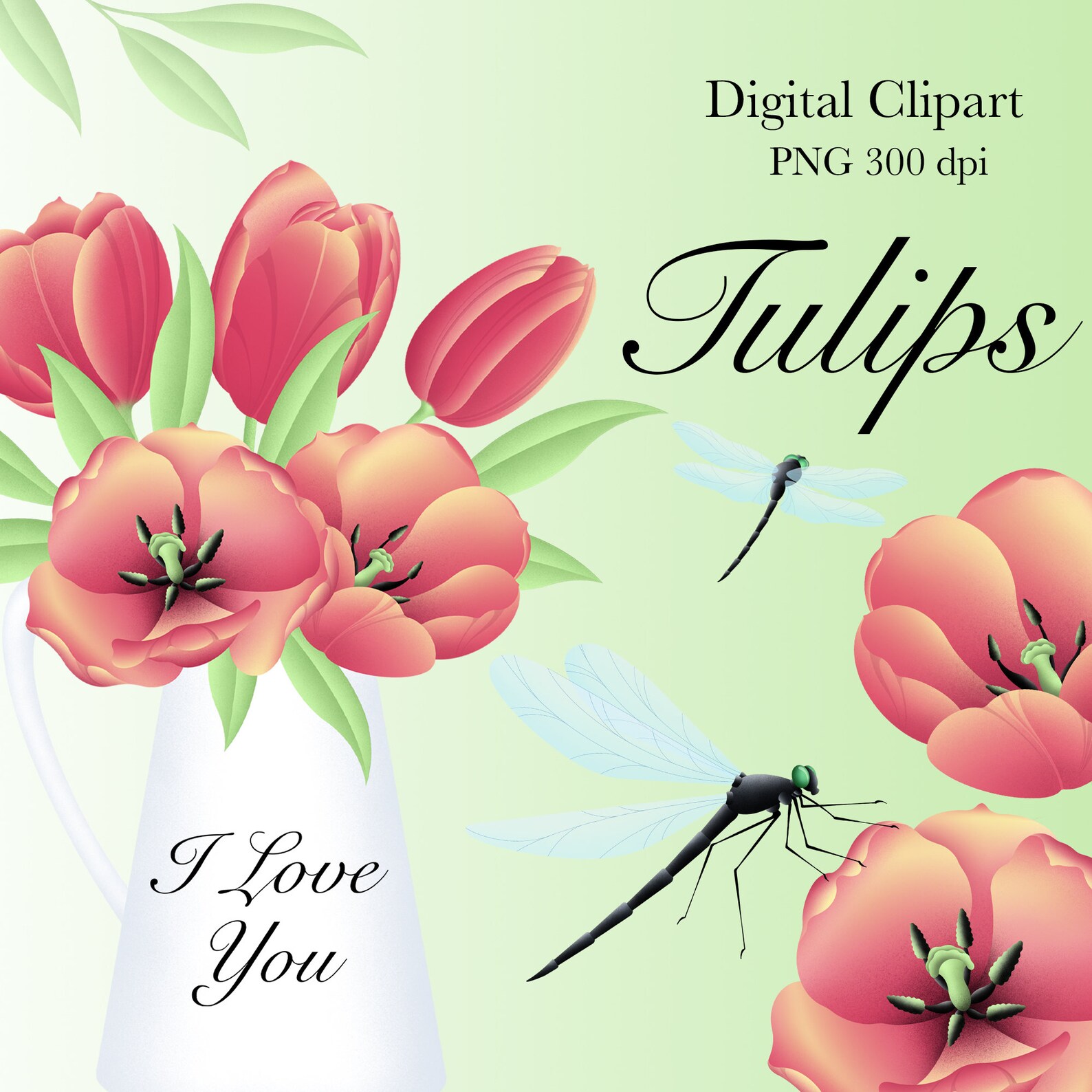 Tulips Clipart Mother's Day Clipart Floral Clipart - Etsy
