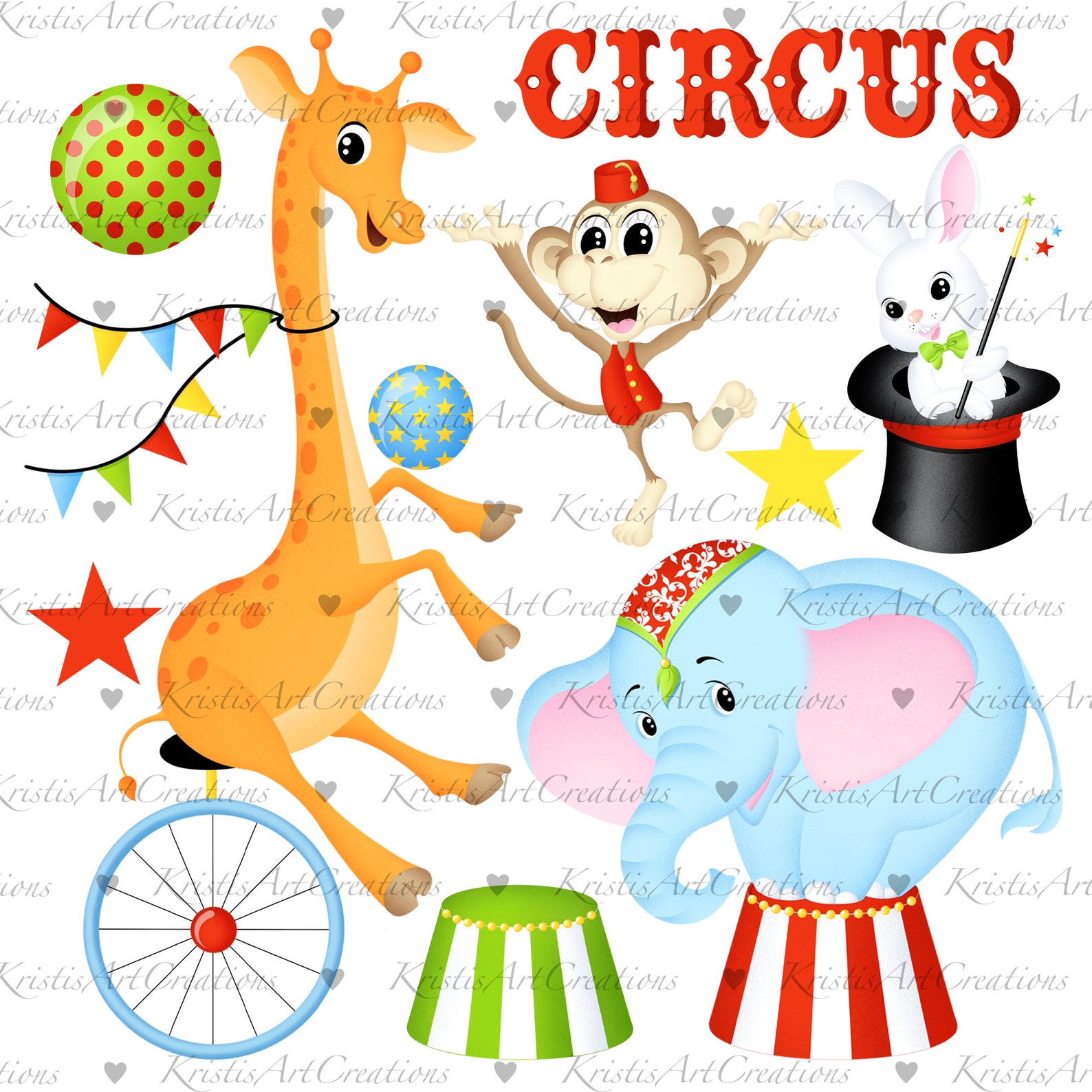 Circus Clipart, Circus Digital Clipart, Birthday Clipart, Circus Party ...